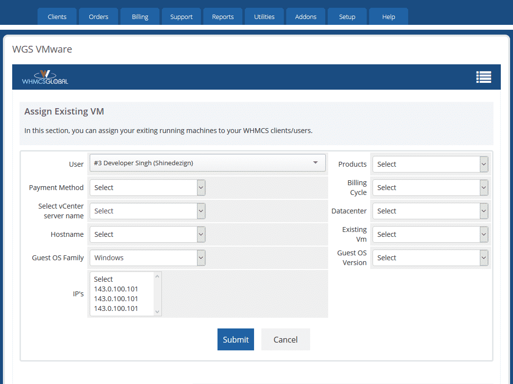 VMware WHMCS Module | WHMCS Global Services