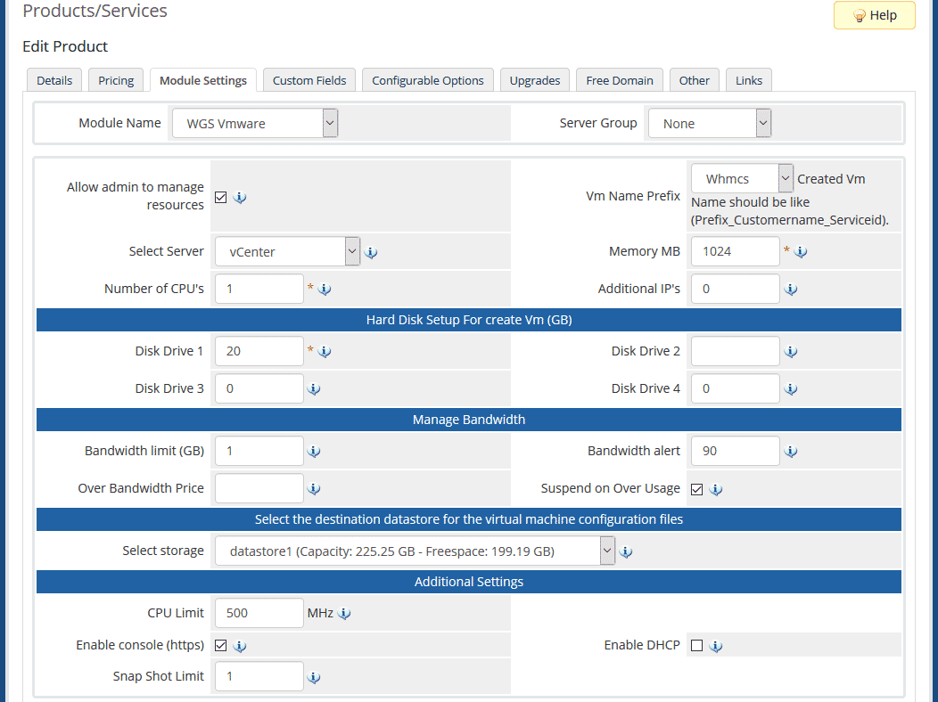 VMware WHMCS Module | WHMCS Global Services