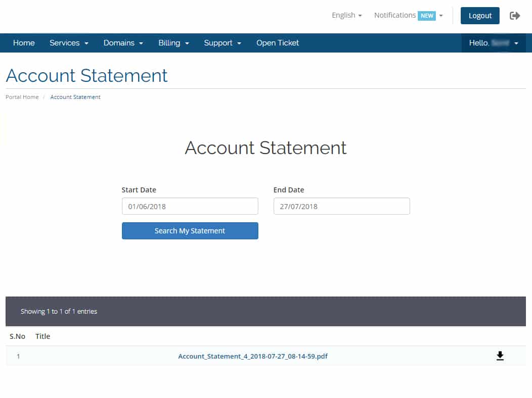 WHMCS Account Statement Module | WHMCS Modules