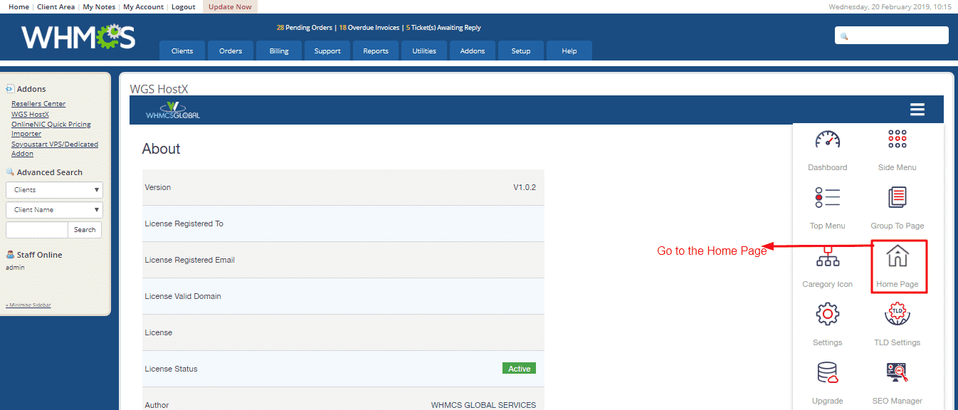 How to activate second home page version? - Knowledgebase - WHMCS Global Services