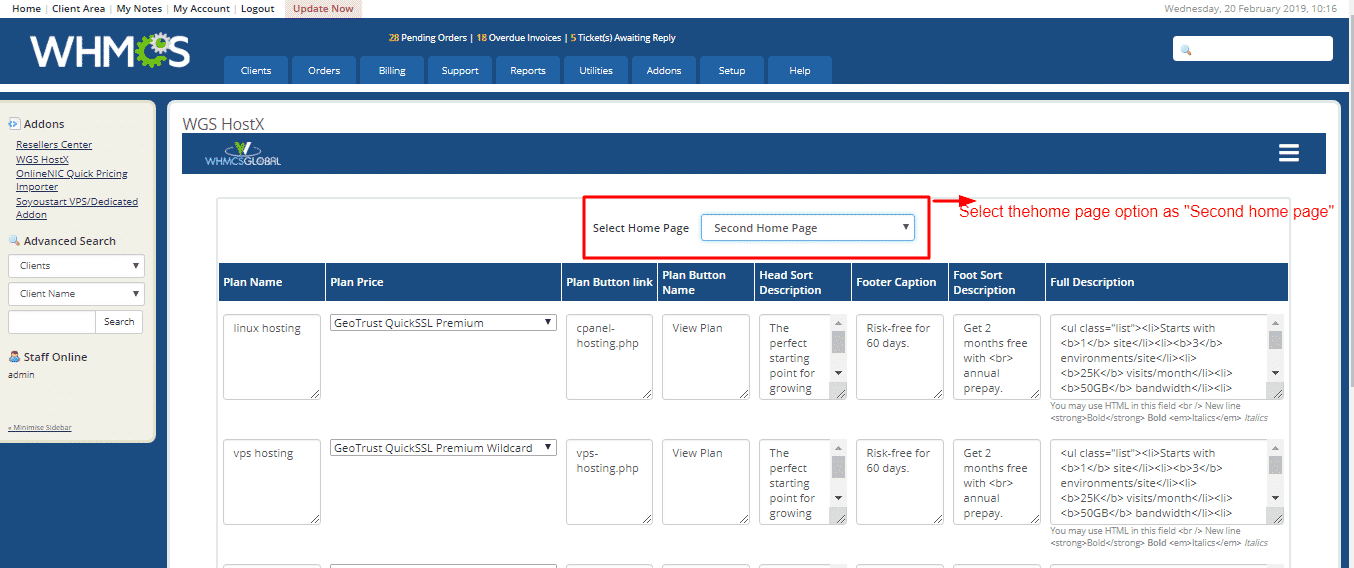 How to activate second home page version? - Knowledgebase - WHMCS Global Services