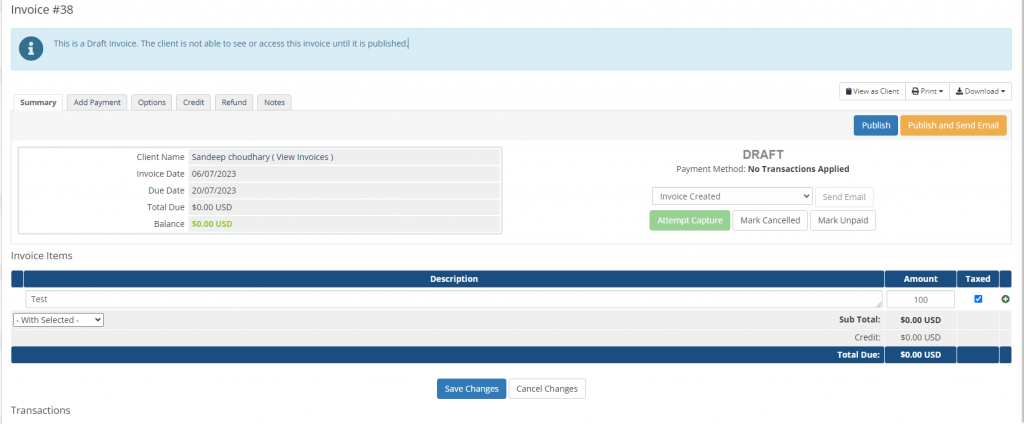 How to Create an Invoice in WHMCS?
